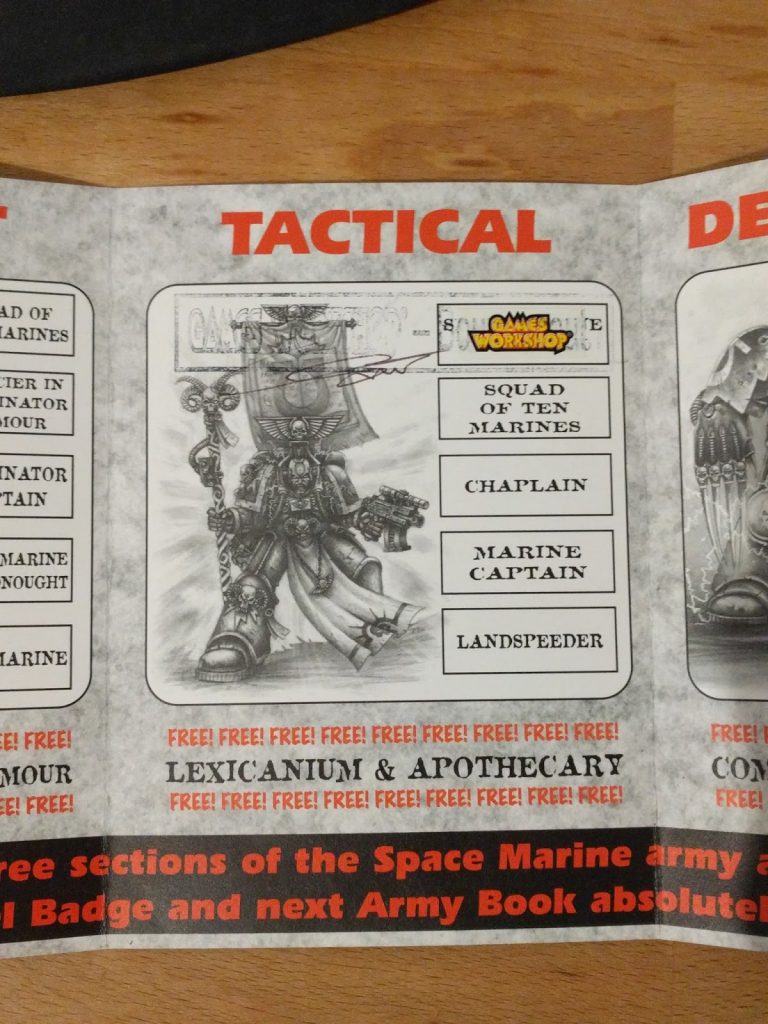 Army Collecting Card – Space Marines – 2nd Edition – Hutber's Warhammer
